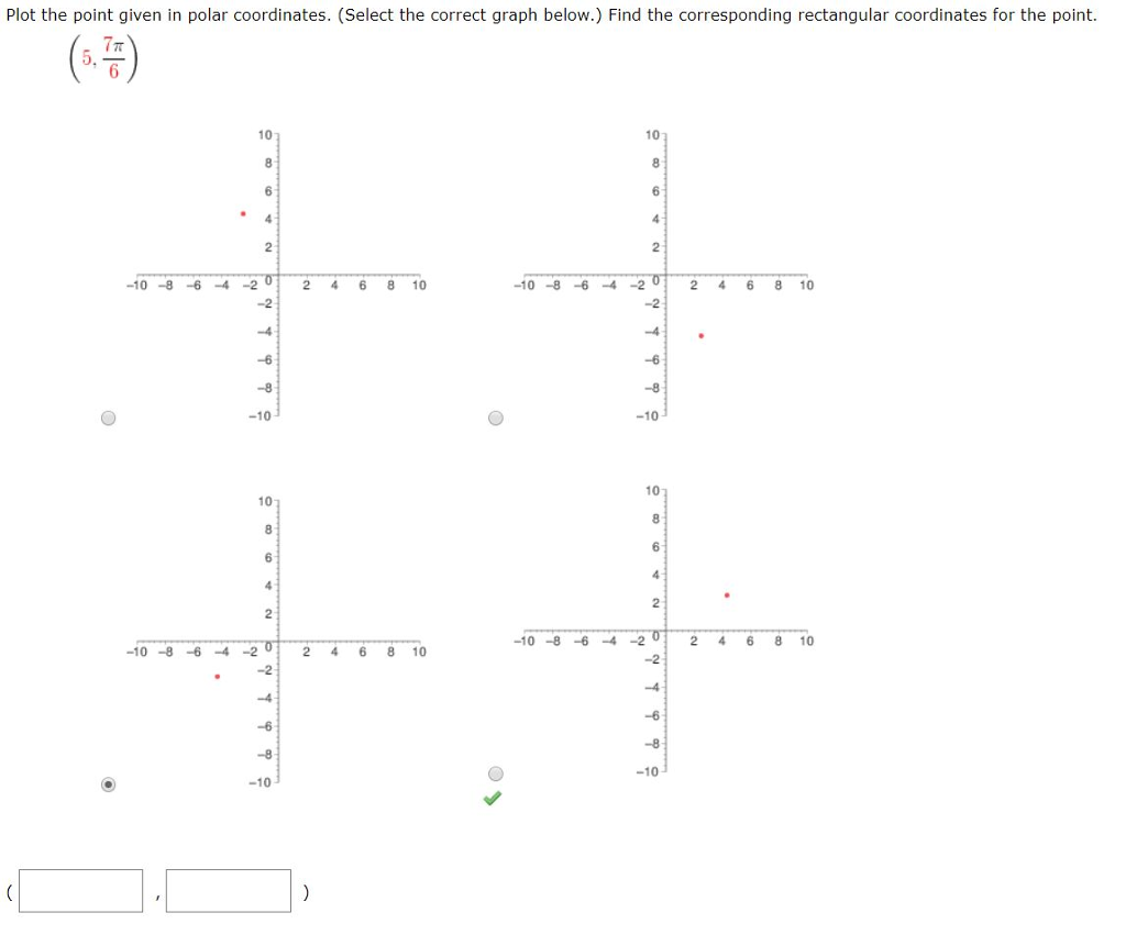 Solved Plot the point given in polar coordinates. (Select | Chegg.com