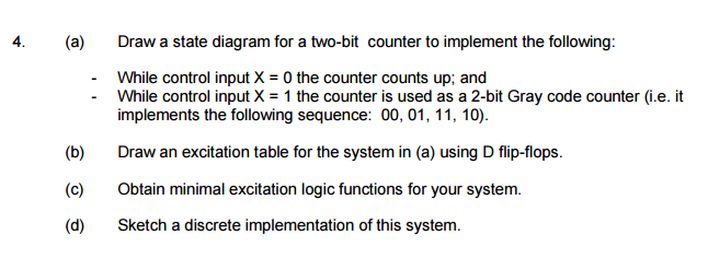 Solved Draw a state diagram for a two-bit counter to | Chegg.com