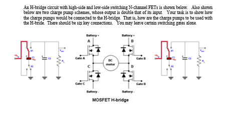 An H-bridge circuit with high-side and low-side | Chegg.com