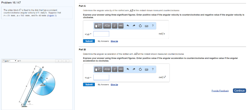 Solved The slider block C is fixed to the disk that has a | Chegg.com