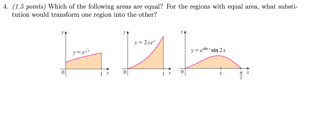 Solved Which of the following areas are equal? For the | Chegg.com
