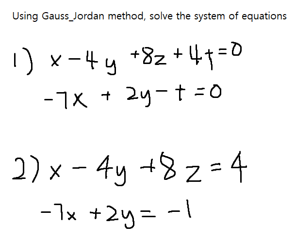 Solved Using Gauss_Jordan method, solve the system of | Chegg.com
