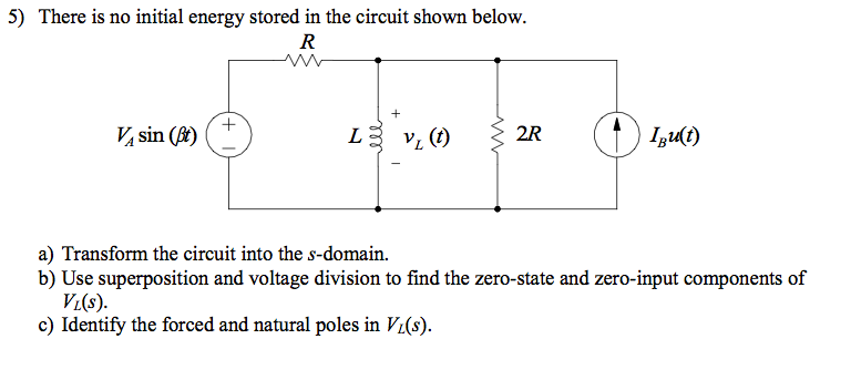 Solved 5) There is no initial energy stored in the circuit | Chegg.com