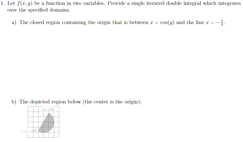 Solved 1. Let f(r, y) be a function in two variables. | Chegg.com