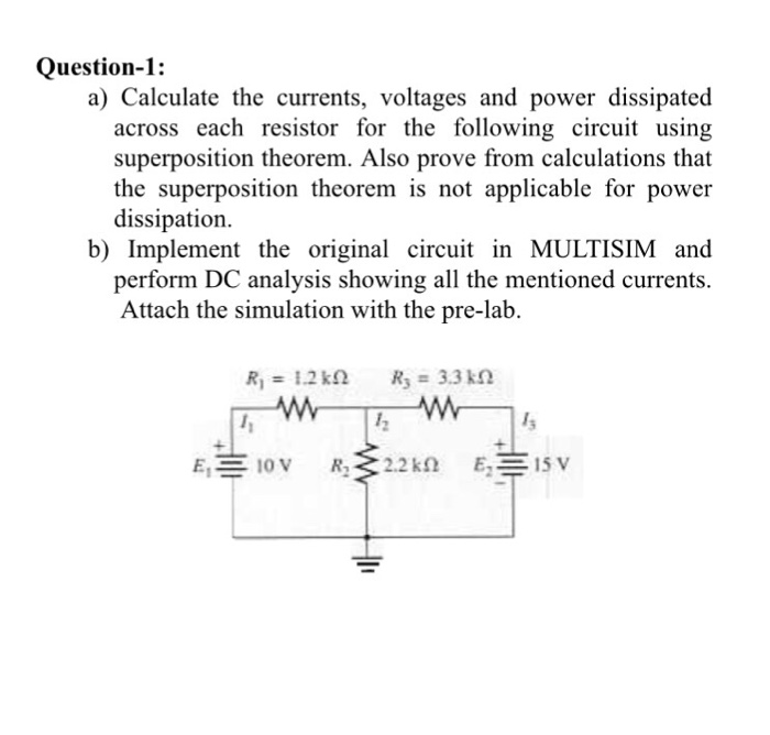 Solved Calculate the currents, voltages and power dissipated | Chegg.com