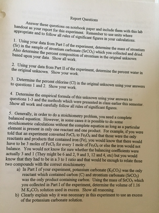 Solved CHEM 151 Experiment Determination of Empirical | Chegg.com