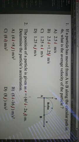 Solved If a particle has moved from A to B along the | Chegg.com