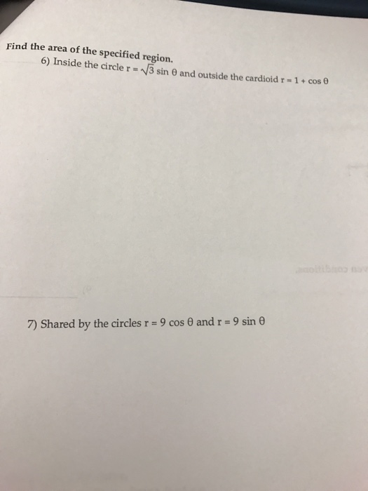 Solved Find the area of the specified region. Inside the | Chegg.com