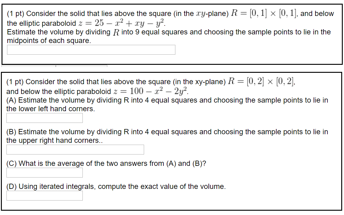 Solved Consider the solid that lies above the square (in the | Chegg.com