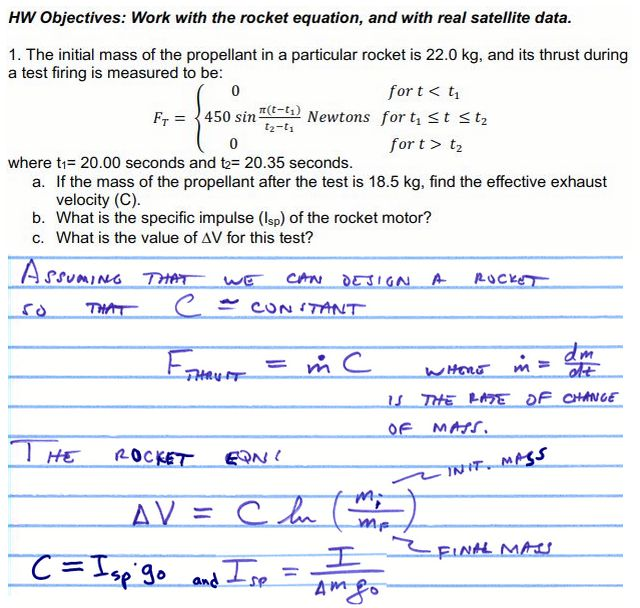 Solved HW Objectives: Work with the rocket equation, and | Chegg.com