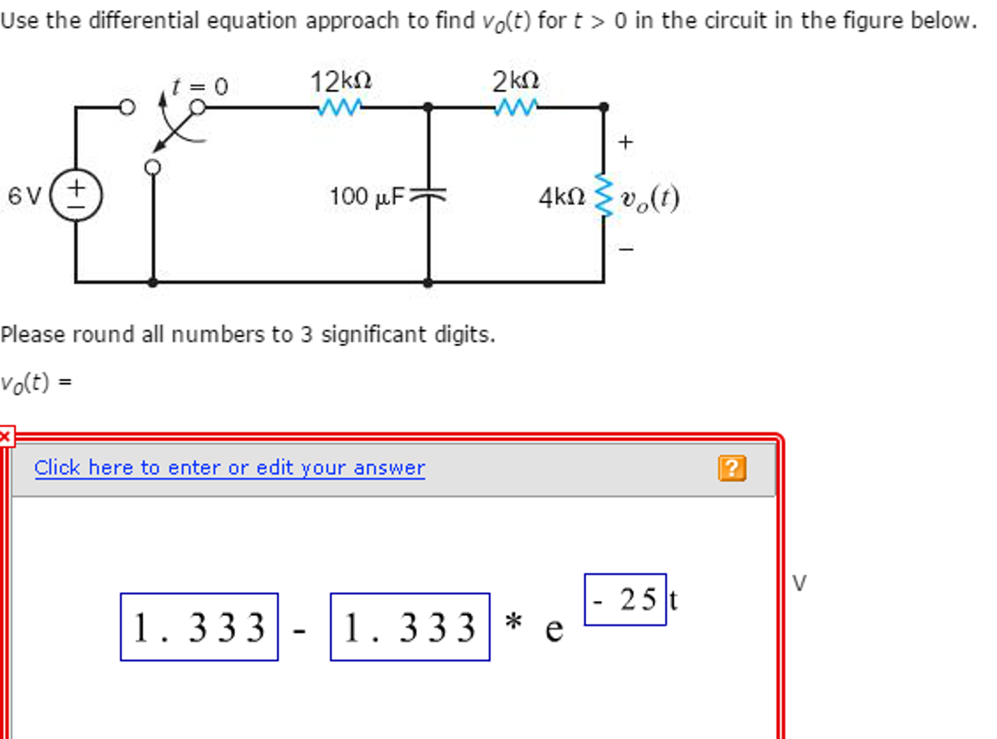 Solved Use the differential equation approach to find v0(t) | Chegg.com