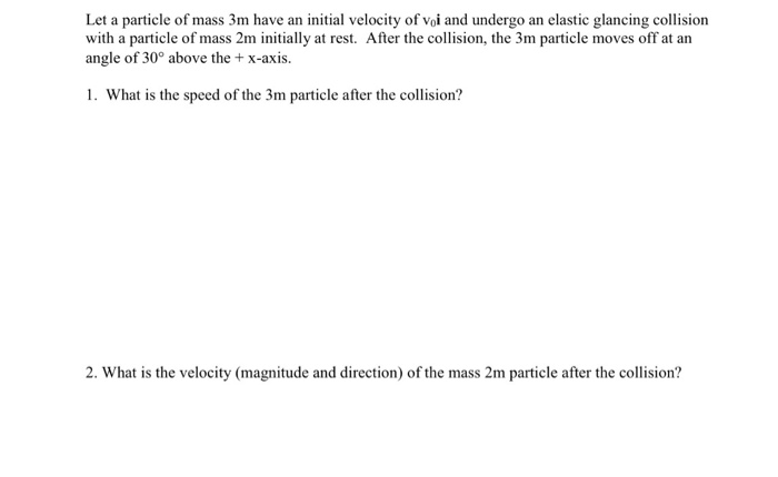 Let a particle of mass 3m have an initial velocity of | Chegg.com