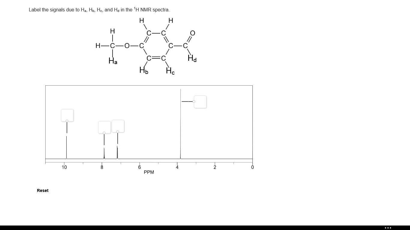Solved Label the signals due to Ha, Hb, Hc, and Hd in the 1H | Chegg.com