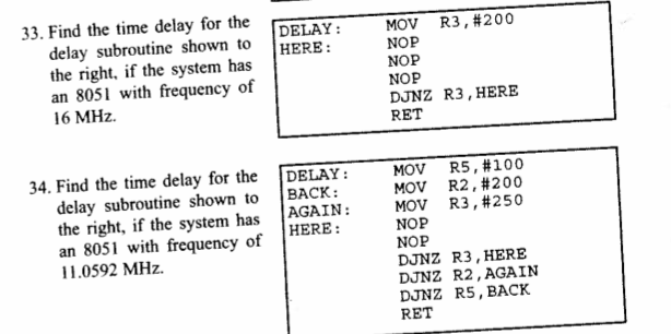 Solved 33 Find The Time Delay For The Delay Subroutine