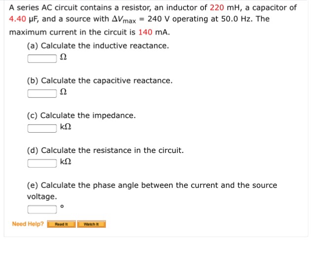 Solved A series AC circuit contains a resistor, an inductor | Chegg.com