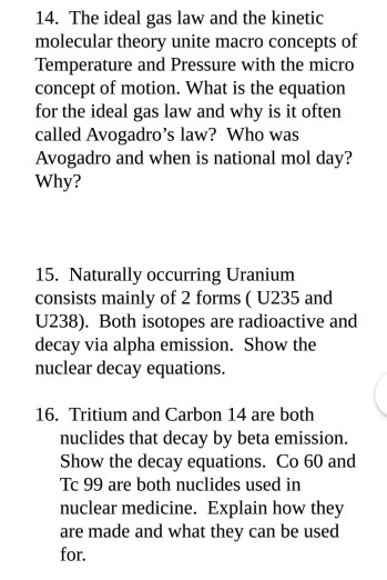 Solved 14. The ideal gas law and the kinetic molecular | Chegg.com