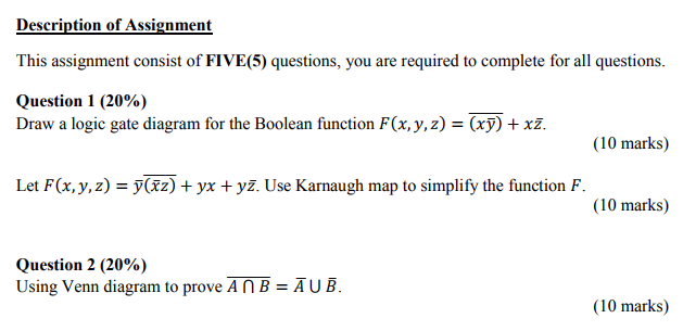 Solved This assignment consist of FIVE(5) questions, you are | Chegg.com