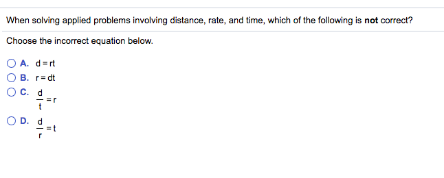 Solved When solving applied problems involving distance, | Chegg.com