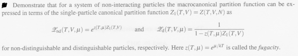 Solved Demonstrate that for a system of non-interacting | Chegg.com