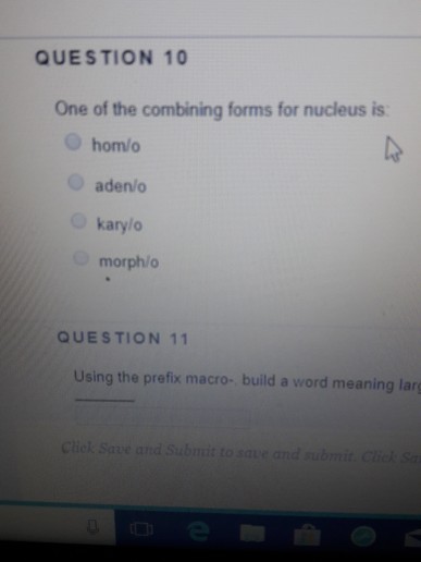 Solved QUESTION 10 One of the combining forms for nucleus is | Chegg.com