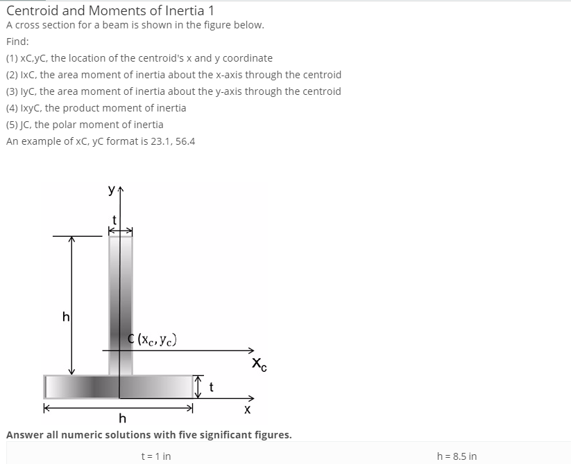 Solved: Centroid And Moments Of Inertia 1 A Cross Section ... | Chegg.com