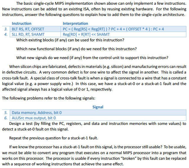 Single Cycle MIPS Implementation: Answer the | Chegg.com