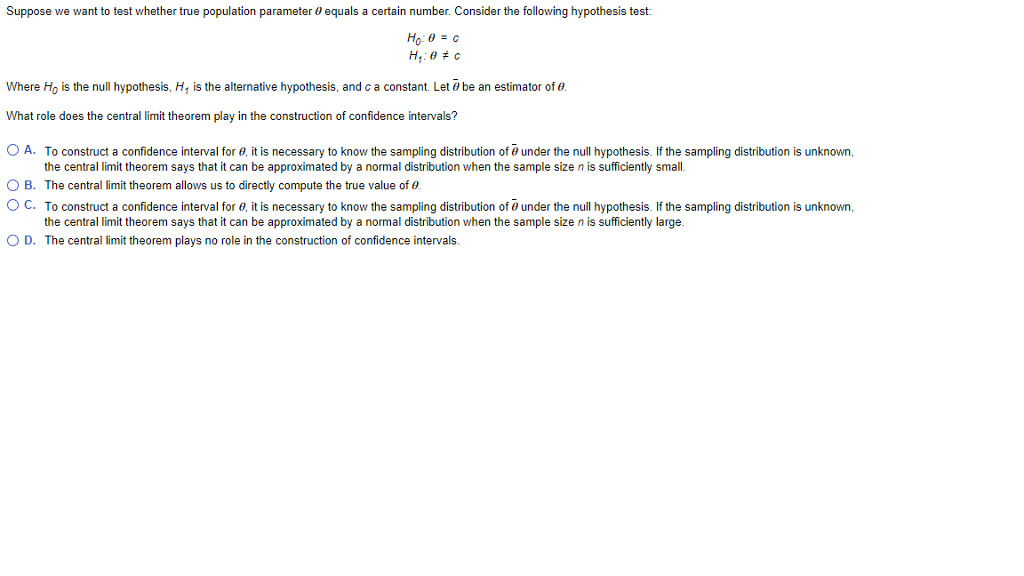 Solved Suppose we want to test whether true population | Chegg.com