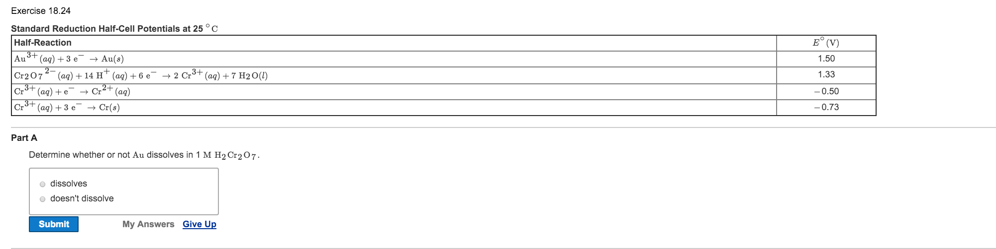 Solved Standard Reduction Half-Cell Potentials at 25 degree | Chegg.com