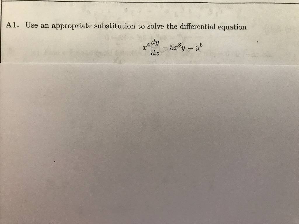 Solved Use an appropriate substitution to solve the | Chegg.com