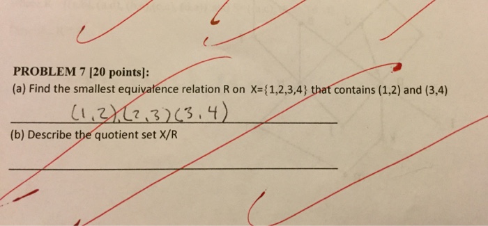 Solved Find the smallest equivalence relation R on x = | Chegg.com