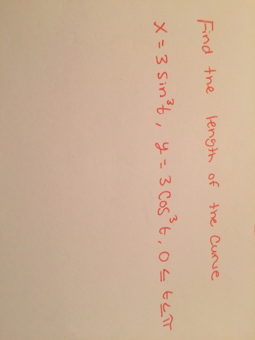 Solved Find the length of the curve x = 3 sin^3 t, y = | Chegg.com
