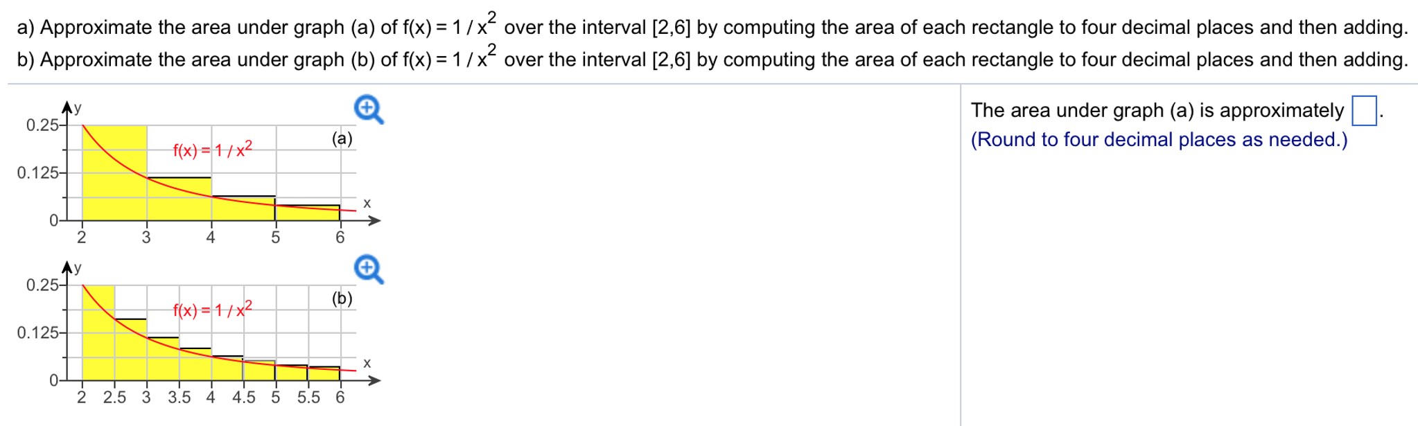 Solved Approximate the area under graph (a) of f(x) = 1/x^2 | Chegg.com