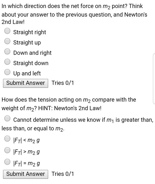 Solved Two masses m and m2 are connected by a massless | Chegg.com