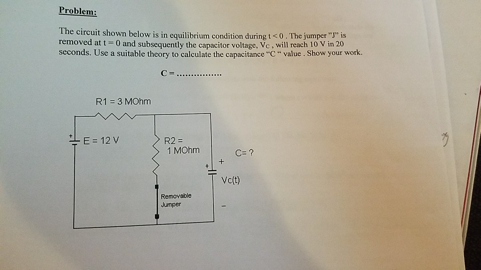 Solved Problem The circuit shown below is in equilibrium | Chegg.com