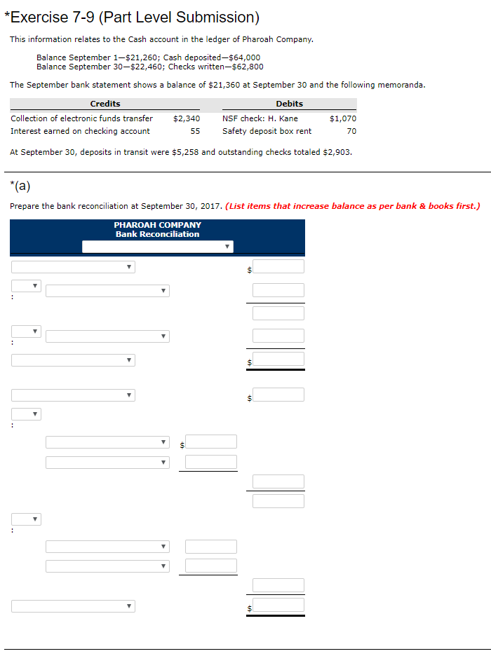 Solved *Exercise 7-9 (Part Level Submission) This | Chegg.com