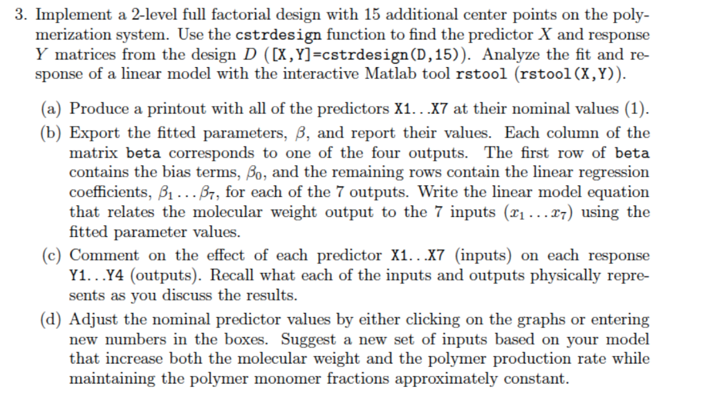 3. Implement a 2-level full factorial design with 15 | Chegg.com