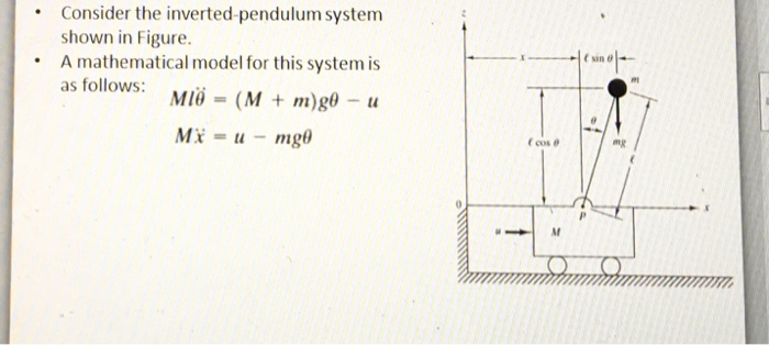 Solved Consider the inverted pendulum system shown in | Chegg.com