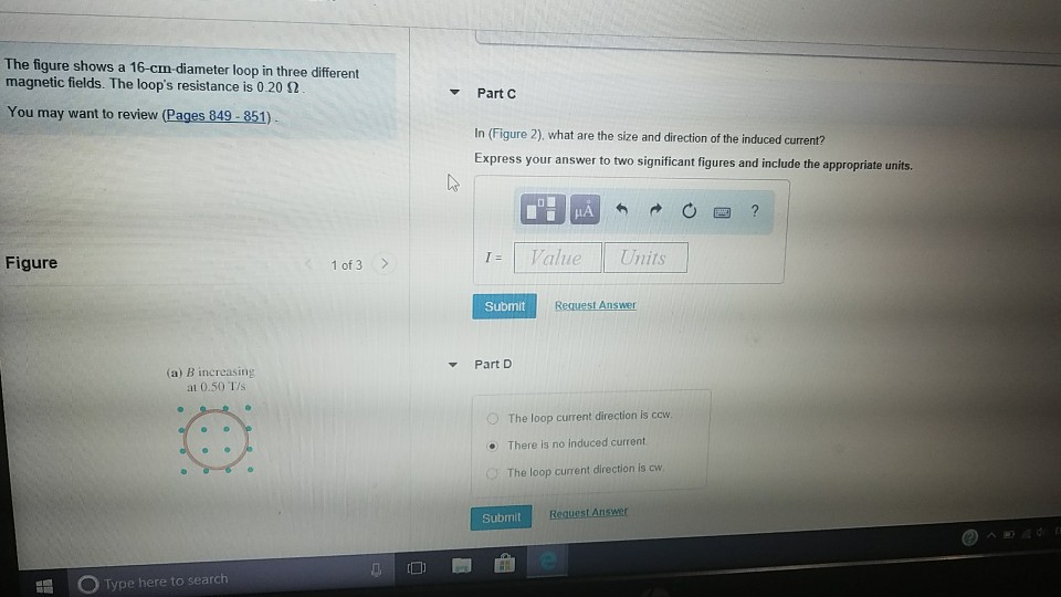 The figure shows a 16-cm-diameter loop in three | Chegg.com