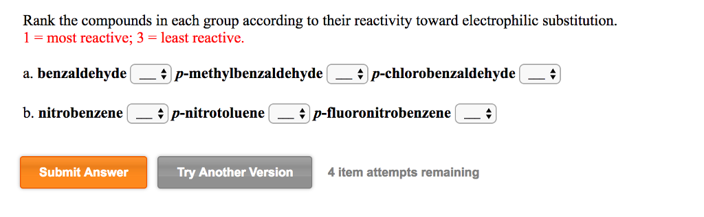 Solved Rank the compounds in each group according to their | Chegg.com