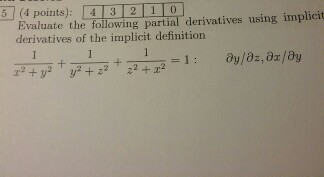 Solved 5 (4 points) T3 2 1 0 using implicit uate the | Chegg.com