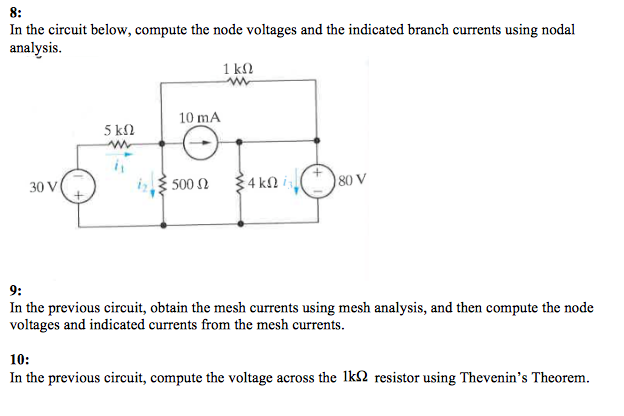 Solved In the circuit below, compute the node voltages and | Chegg.com