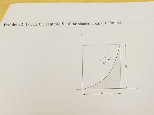 Solved Problem 2: Locate the centroid y of, the shaded area. | Chegg.com