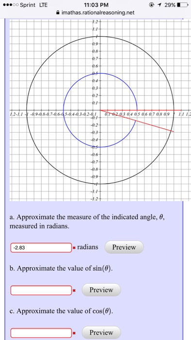 Solved Approximate the measure of the indicated angle, | Chegg.com