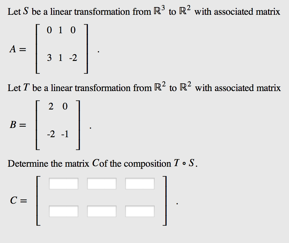 Solved Let S be a linear transformation from R^3 to R^2 with | Chegg.com