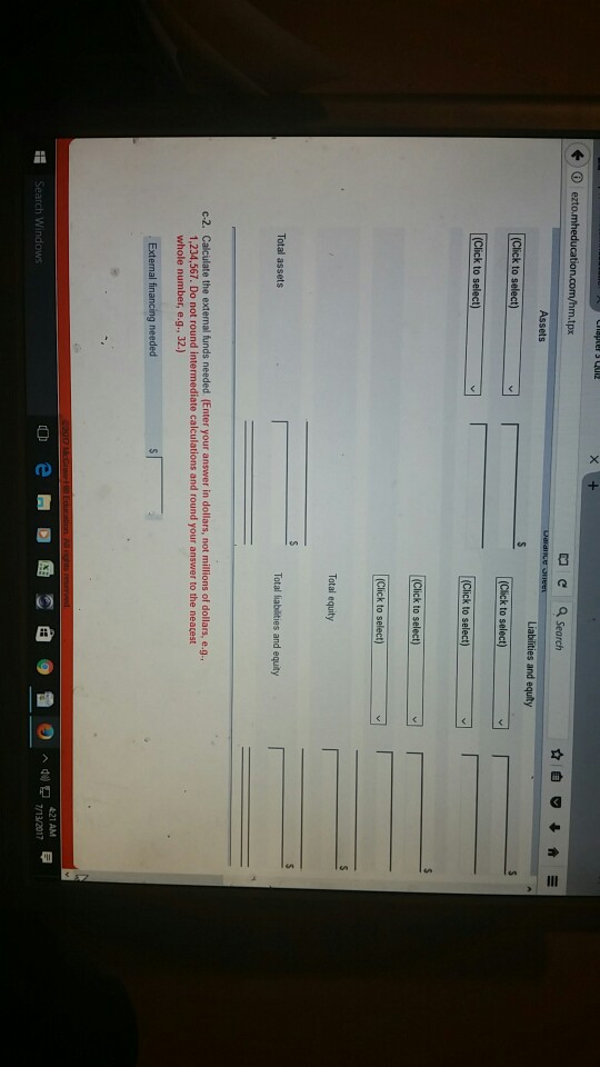 Solved Calculate the external funds needed (Enter your | Chegg.com