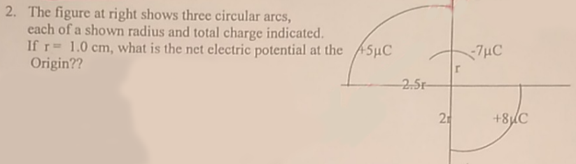 Solved The figure at right shows three circular arcs, each | Chegg.com