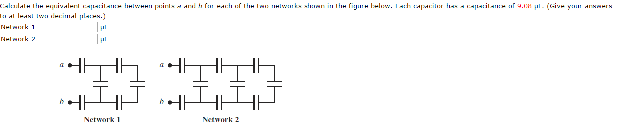Solved Calculate the equivalent capacitance between points a | Chegg.com