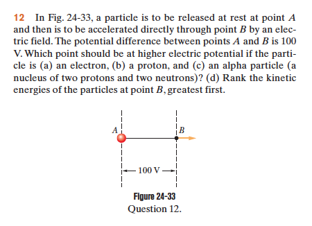 Solved 12 In Fig. 24-33, a particle is to be released at | Chegg.com