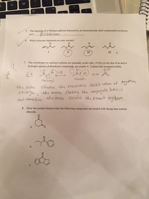 Solved The sequence of a Michael addition followed by an | Chegg.com