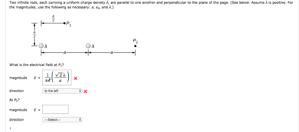Solved Two infinite rods, each carrying a uniform charge | Chegg.com